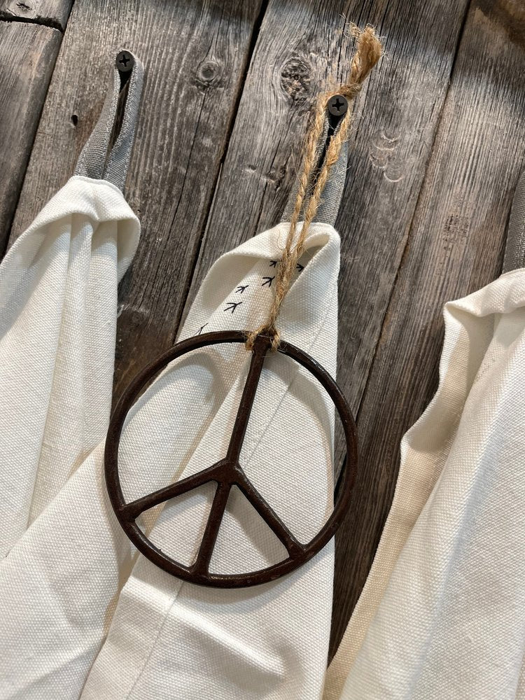 Iron Peace Sign Ornament – Kennedy Sue Gift & Home