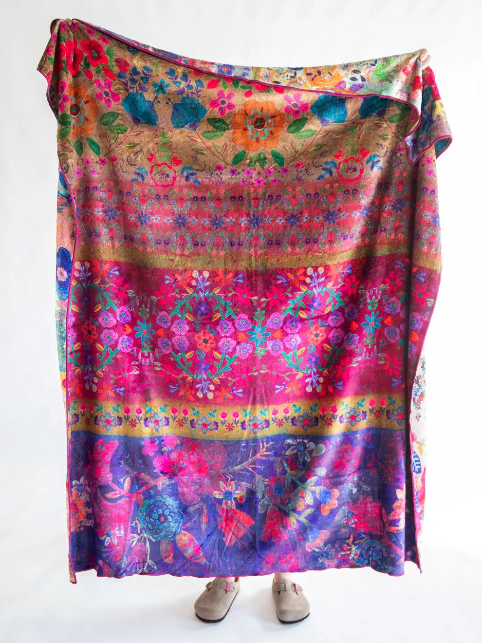 Double-Sided Cozy Throw Blanket - Jewel Border – Kennedy Sue Gift & Home