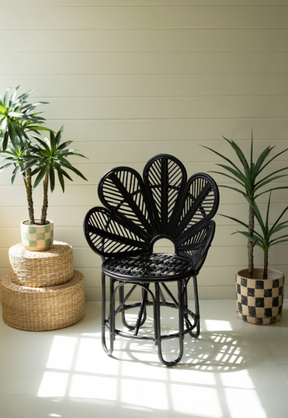 Black Flower Cane Chair – Kennedy Sue Gift & Home