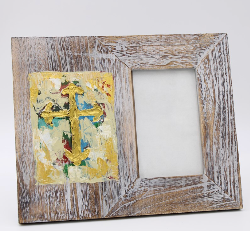 Hand Painted Cross Photo Frame – Kennedy Sue Gift & Home