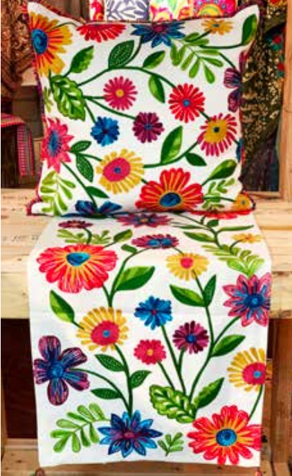 Flower Embroidered Table Runner – Kennedy Sue Gift & Home