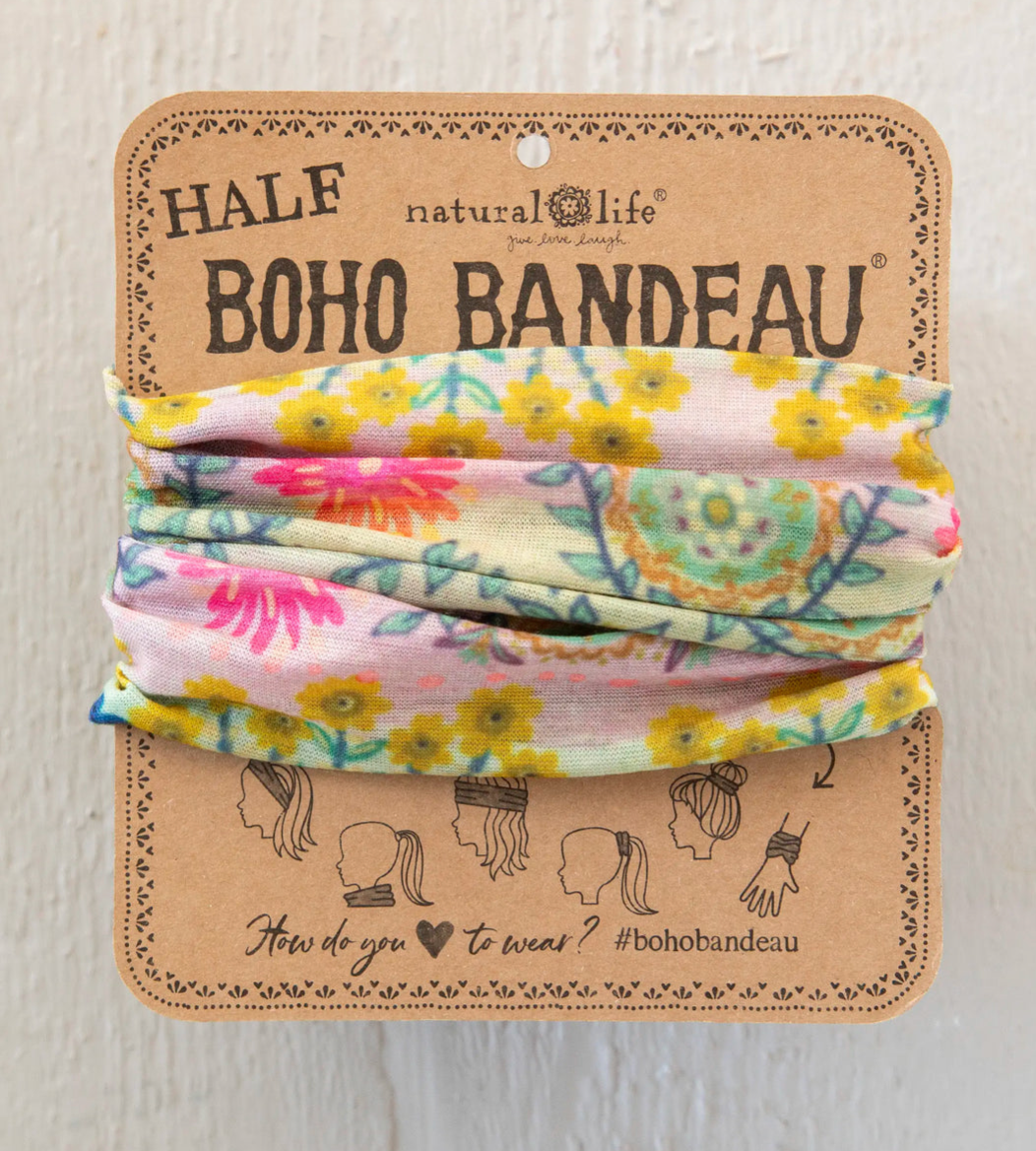 Half Boho Bandeau® Headband - Mint Borders – Kennedy Sue Gift & Home