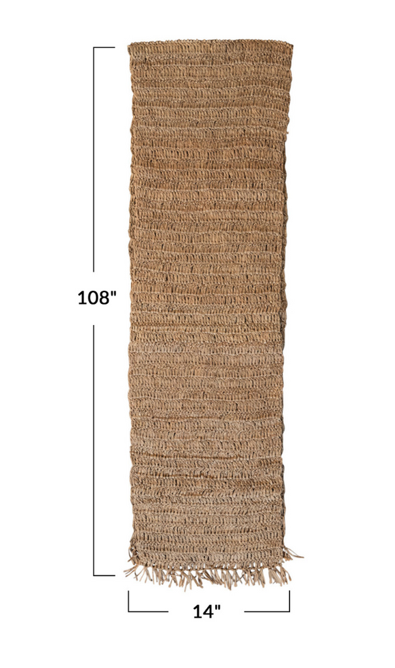Woven Raffia Table Runner w/ Fringe – Kennedy Sue Gift & Home