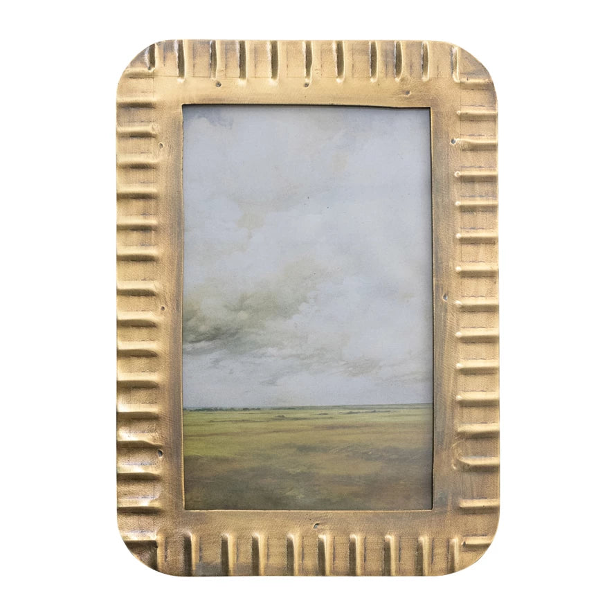 Antique Brass Metal Ribbed Photo Frame – Kennedy Sue Gift & Home