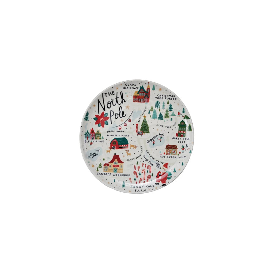 North Pole Scene Stoneware Plate – Kennedy Sue Gift & Home