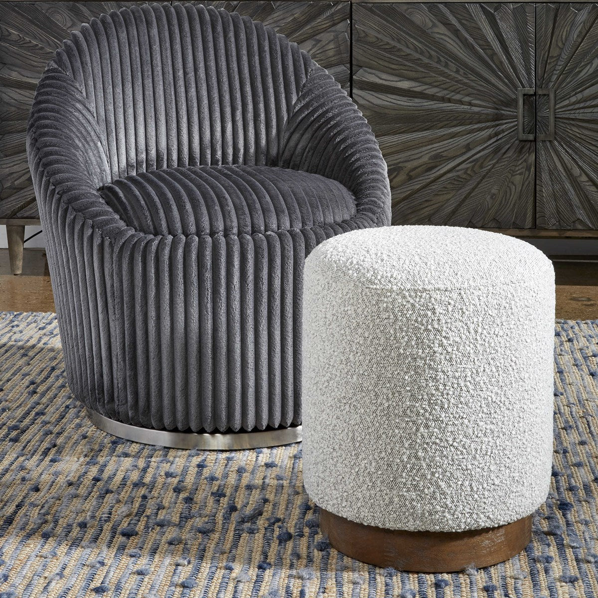 Avila Ottoman, Gray – Kennedy Sue Gift & Home